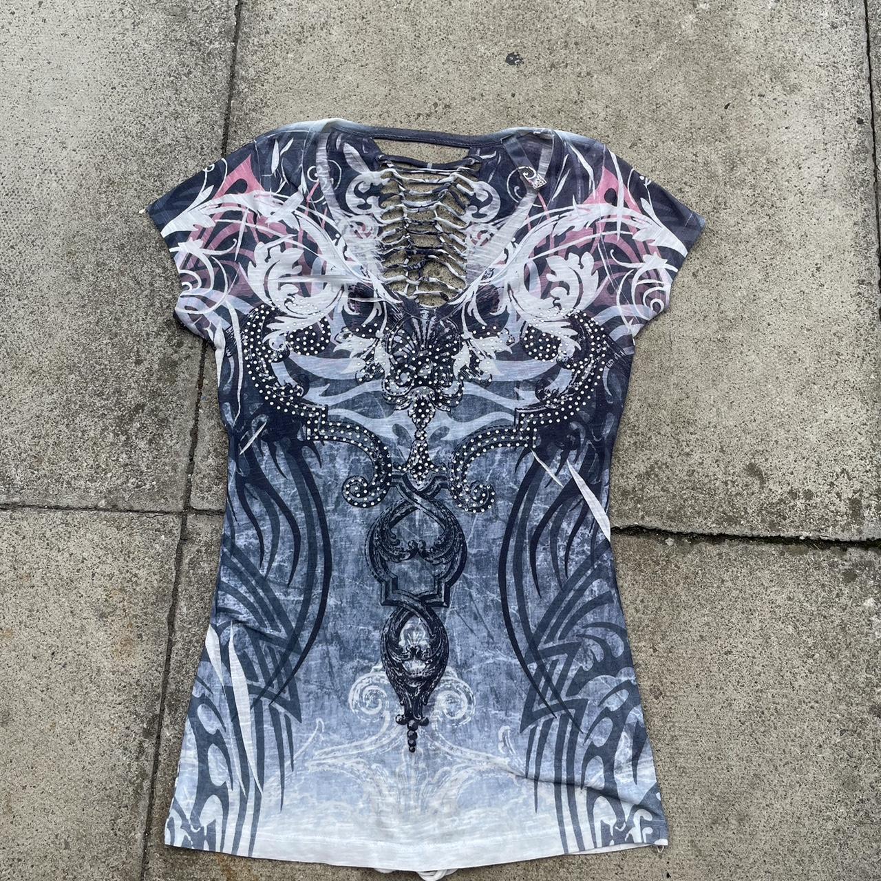 super sick affliction style cut out women’s fitted... - Depop