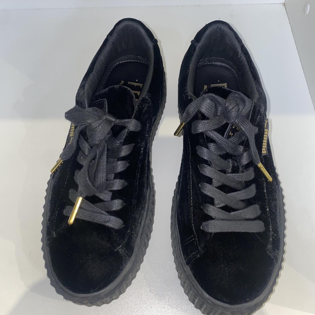 PUMA x FENTY RIHANNA collab Black velvet creeper UK... - Depop