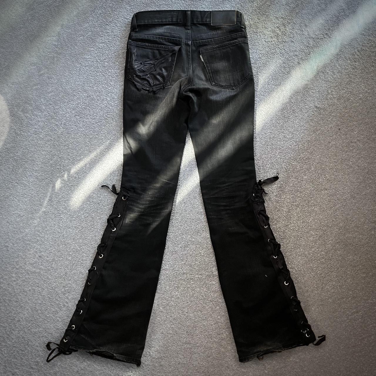 Tornado Mart Lace-Up Flared Jeans Custom flared,... - Depop