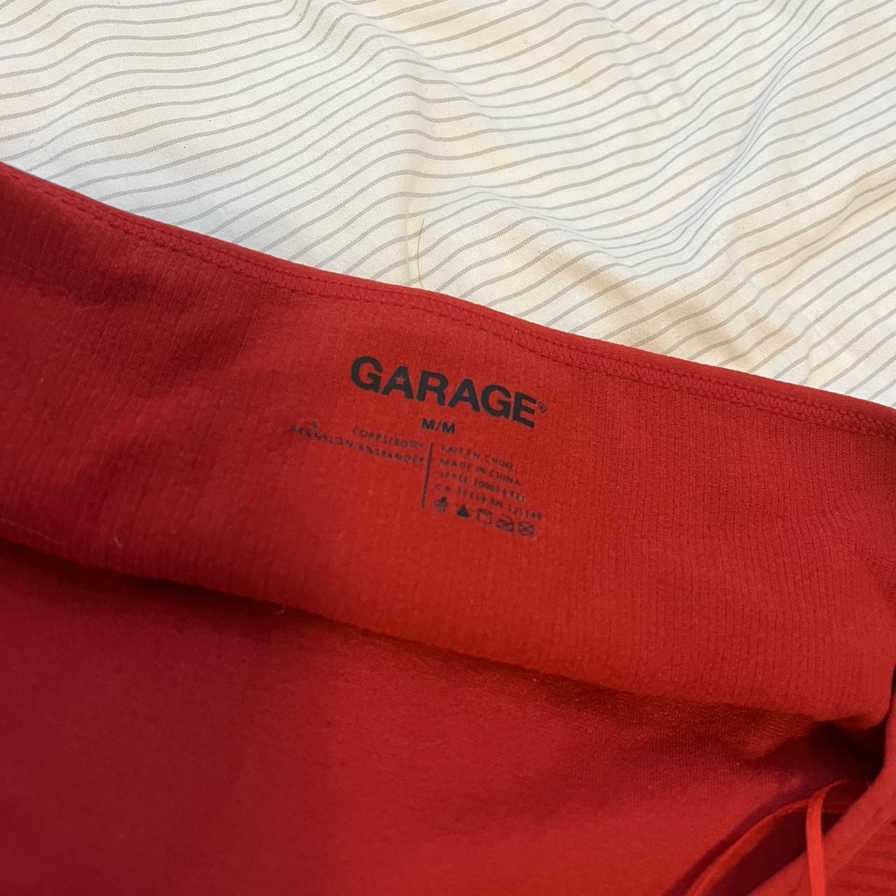 Garage Red Halter Top - Ribbed - Size M - Athletic... - Depop