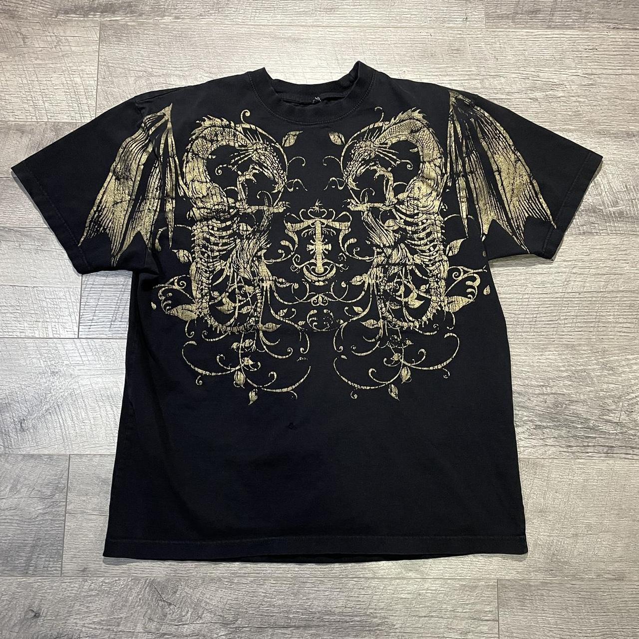 Crazy y2k dragon graphic shirt DESCRIPTION: Small... - Depop