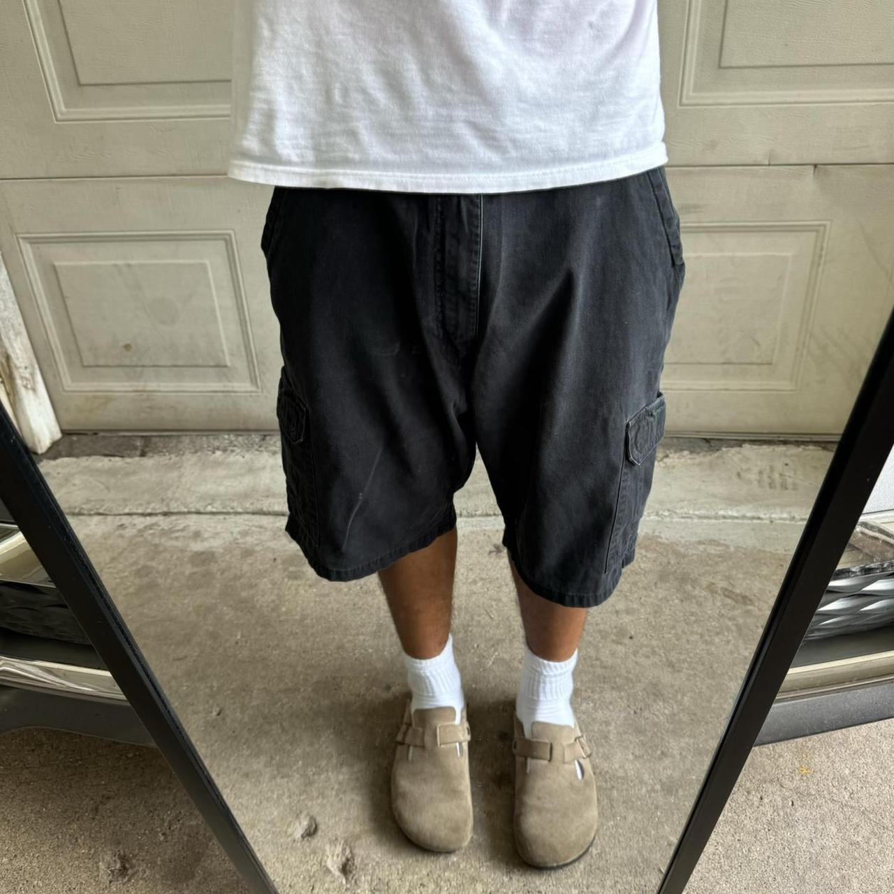 Y2K/2000s baggy grunge cargo shorts Waist... - Depop