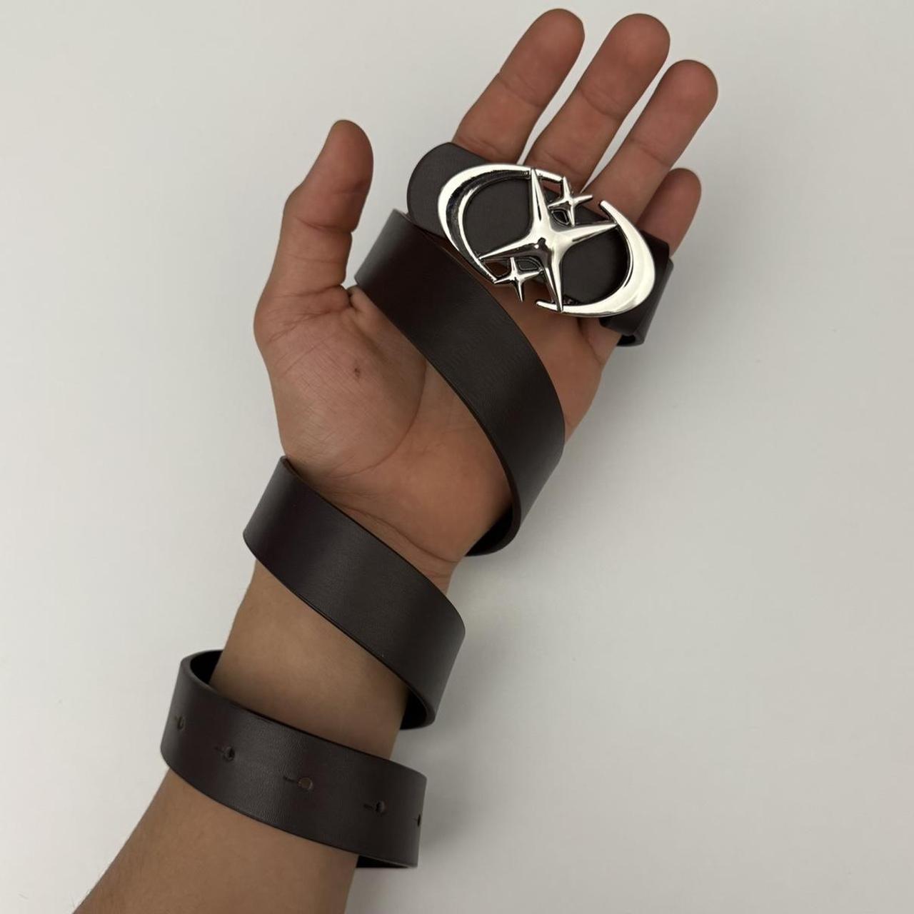 Cyber Y2K opium style brown leather belt Bundle... | Depop