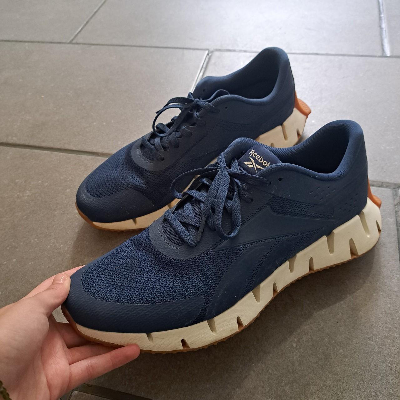 Navy blue reebok dress sneakers shoes. Perfect work... | Depop