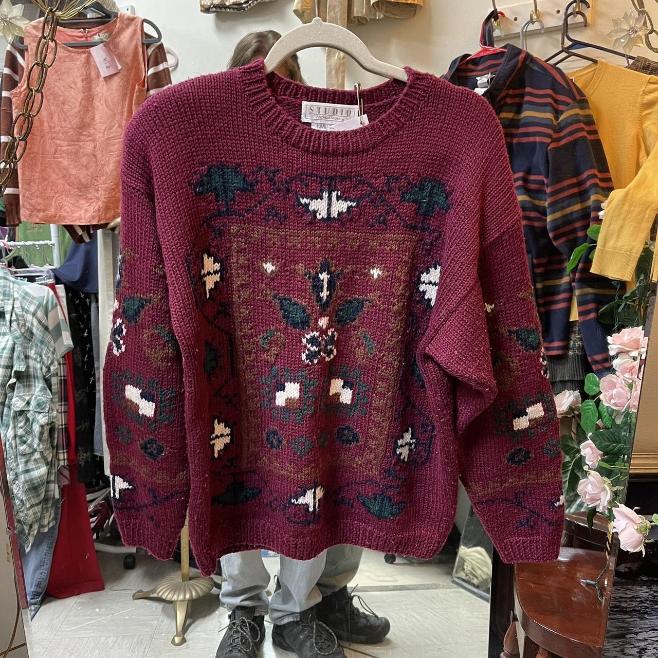 Michelle Stuart Hand Knit Old Timey Sweater - Depop