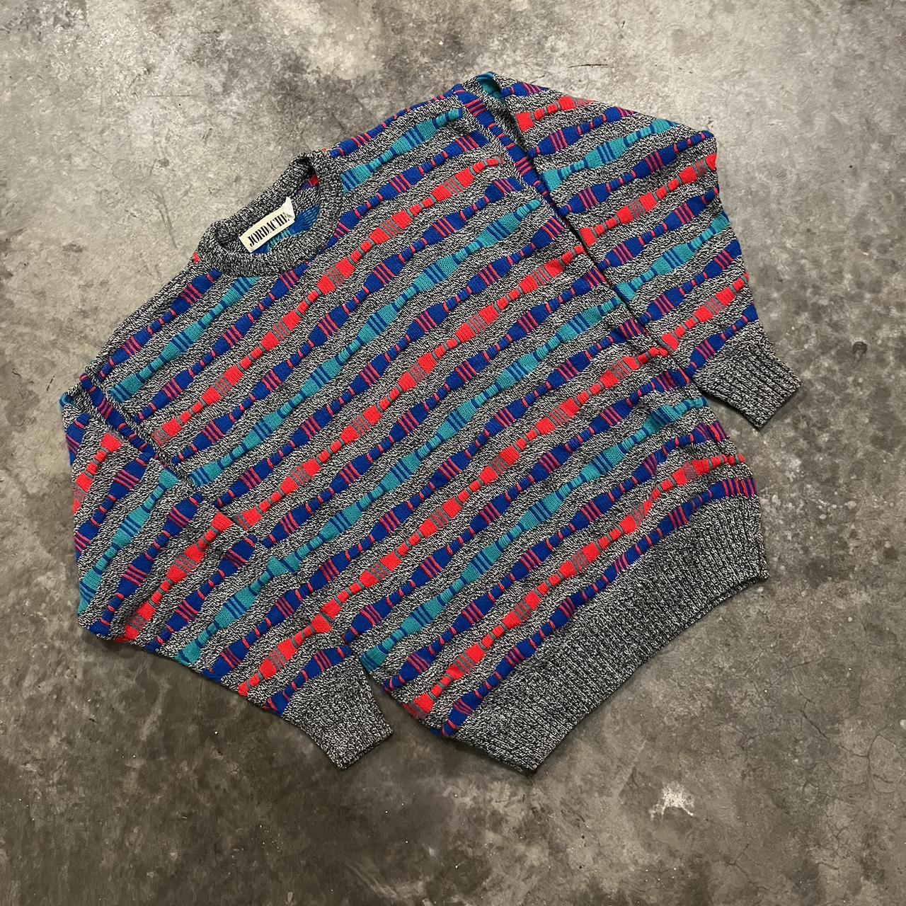 Vintage Coogi Style Knit sweater beautiful pattern... - Depop