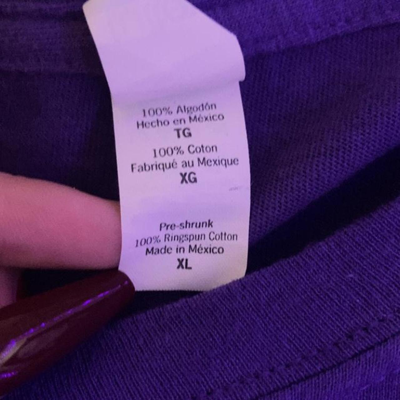 Tultex Women's Purple and White T-shirt | Depop