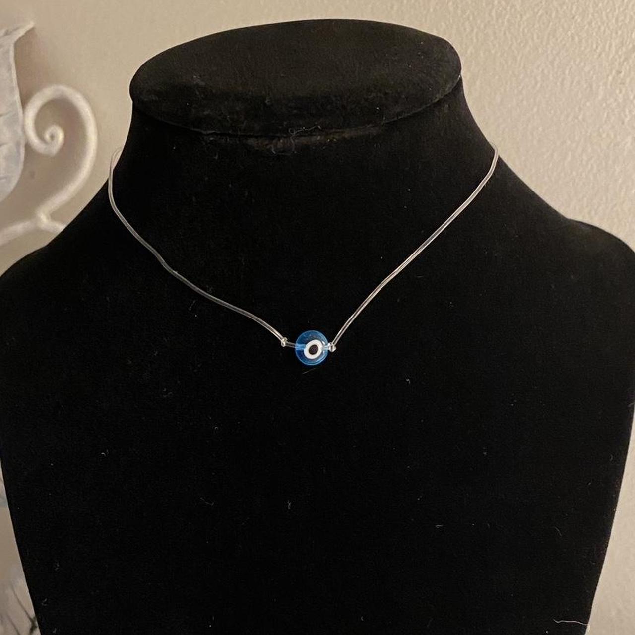 Invisible Evil Eye choker. Made of evil eye charm,... - Depop