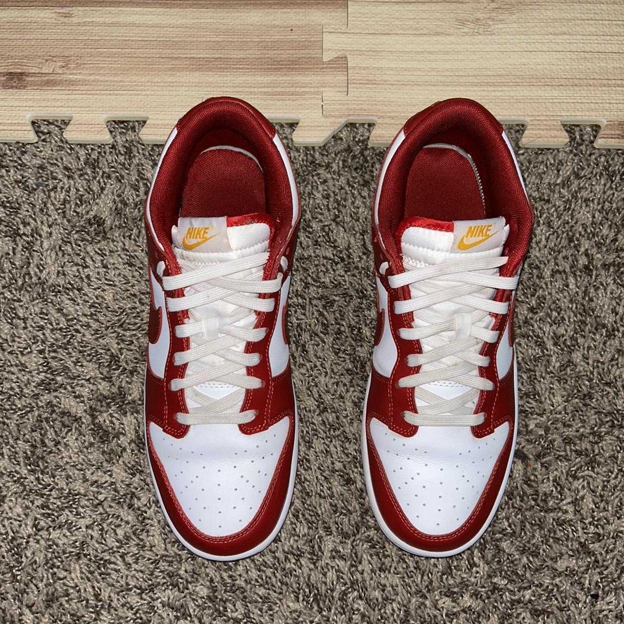 Nike Men's Red and White Trainers | Depop