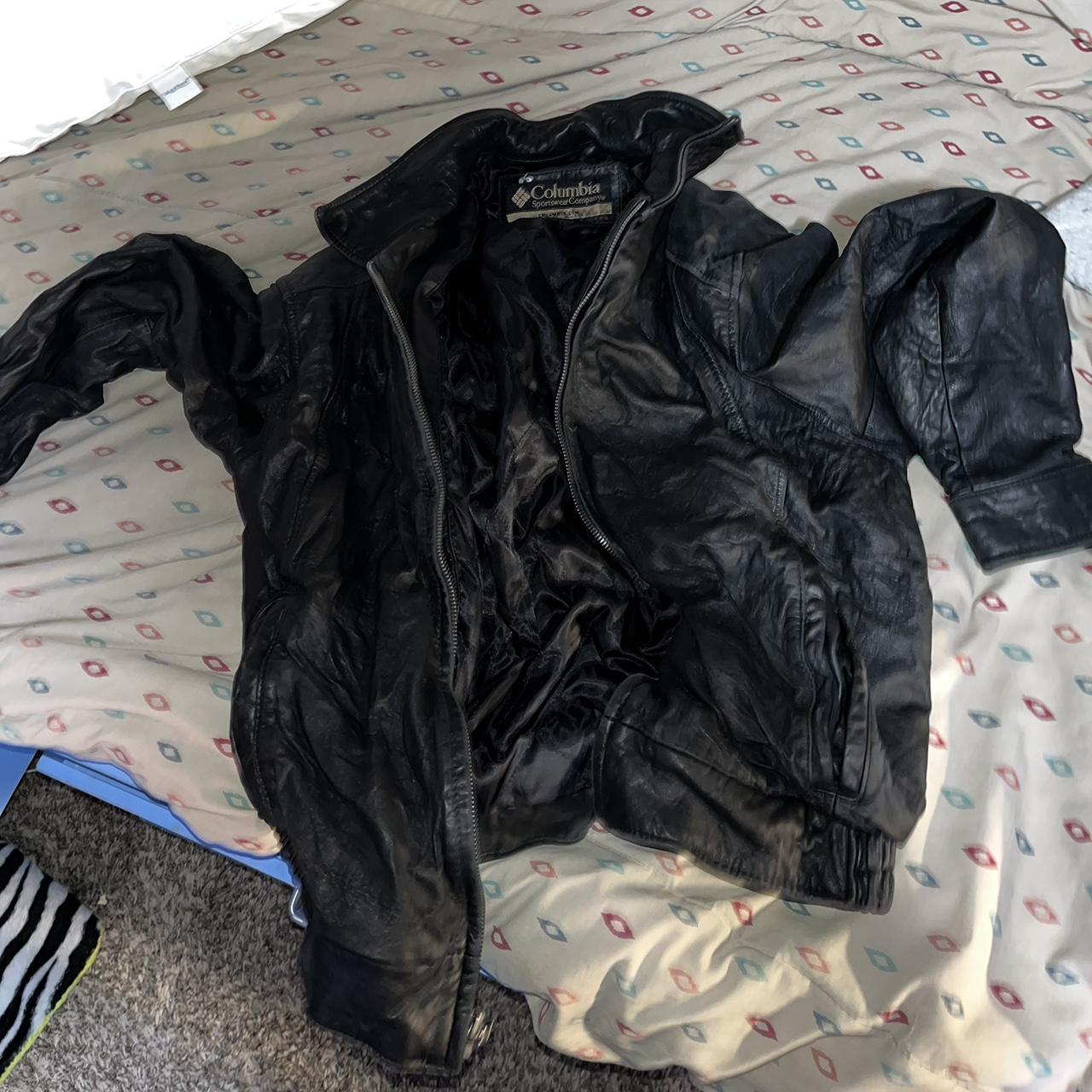 Columbia sportswear leather jacket ? - Depop