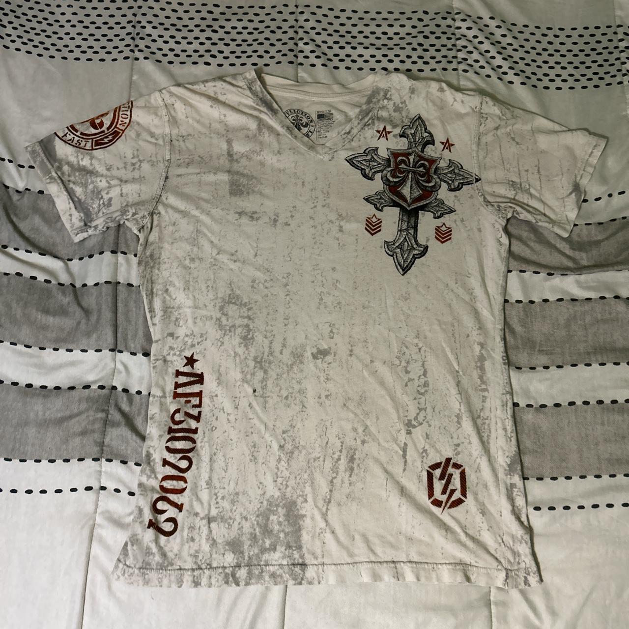 affliction shirt good condition tags: mma elite... - Depop