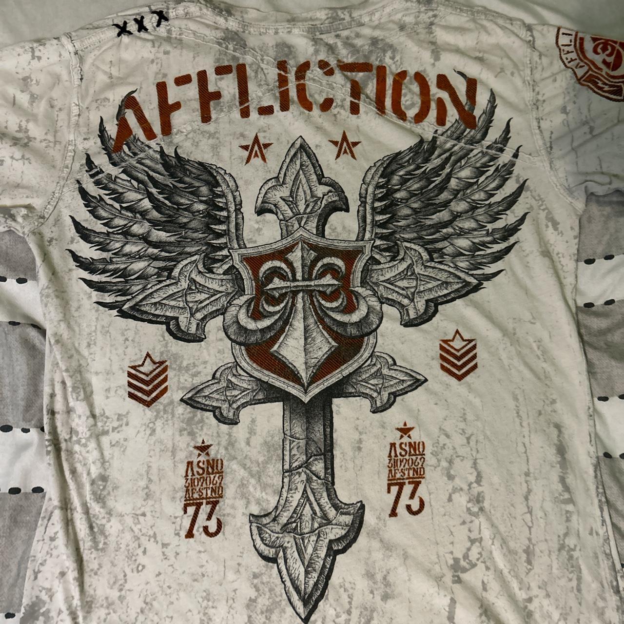 affliction shirt good condition tags: mma elite... - Depop