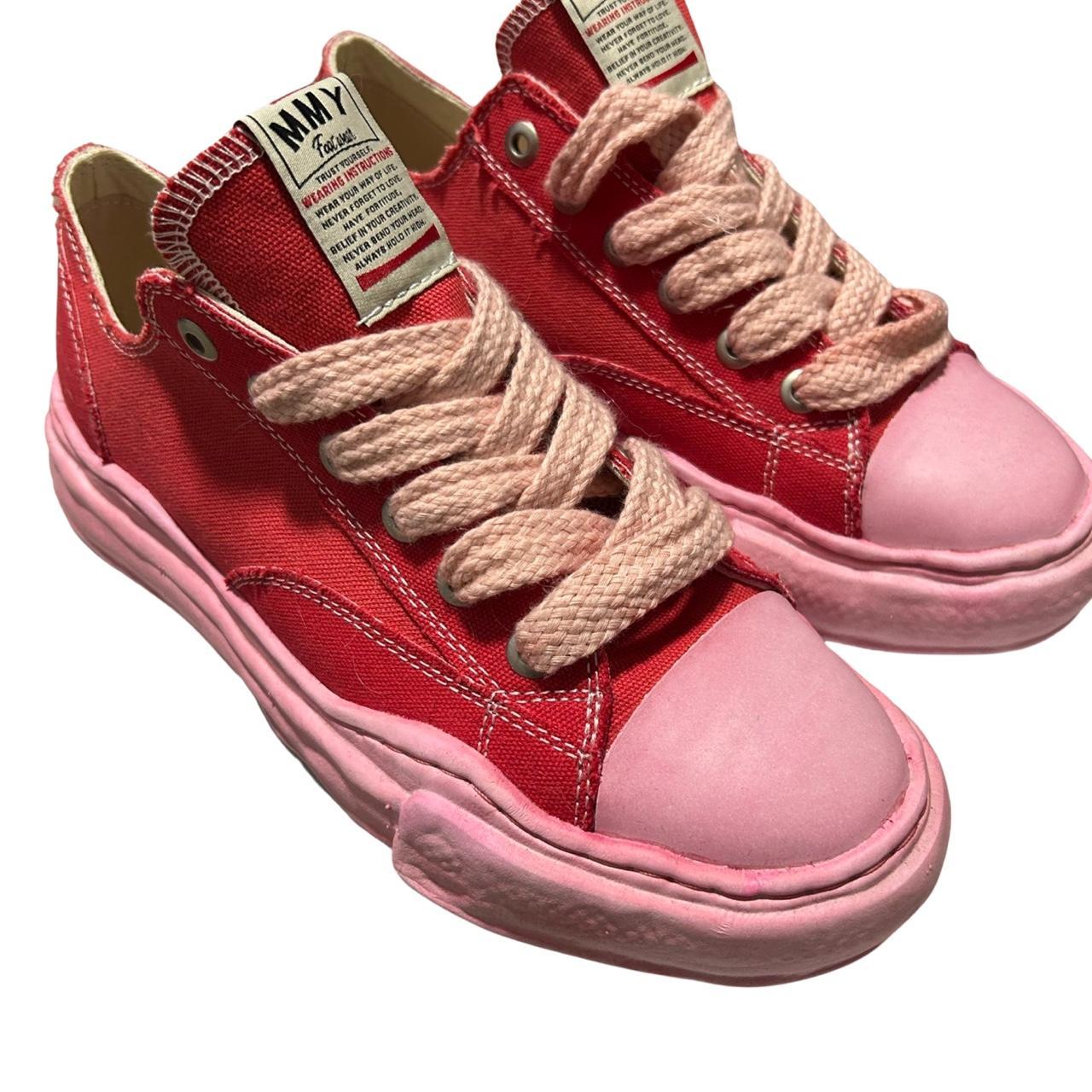 pink miharas with the box never worn size 41 fits... - Depop