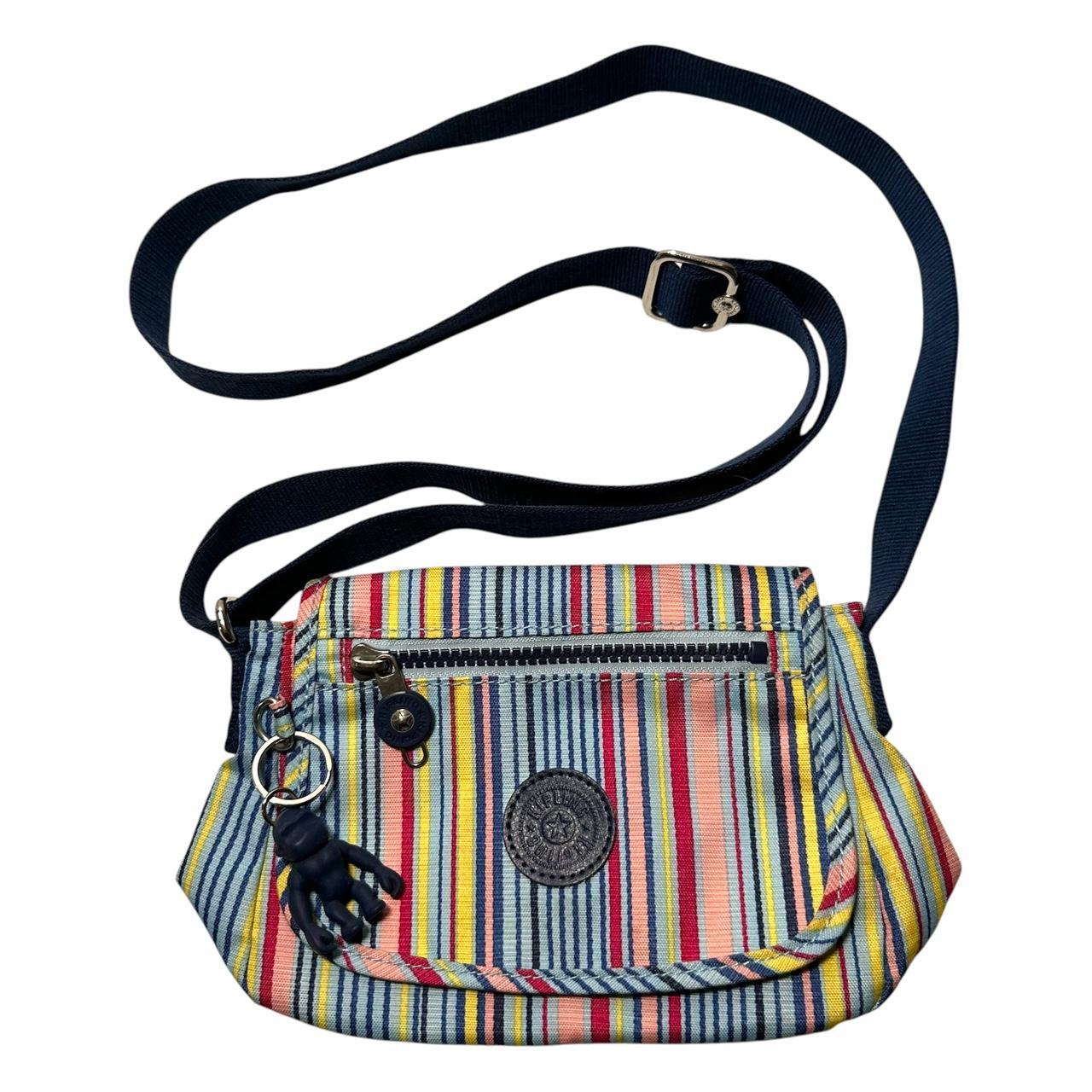 Kipling Sabian Multicolor Striped Crossbody Bag... | Depop
