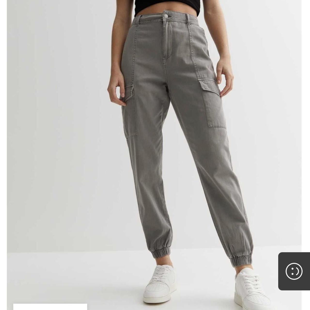Grey new look cargos size 8 £17 Worn only handful of... - Depop