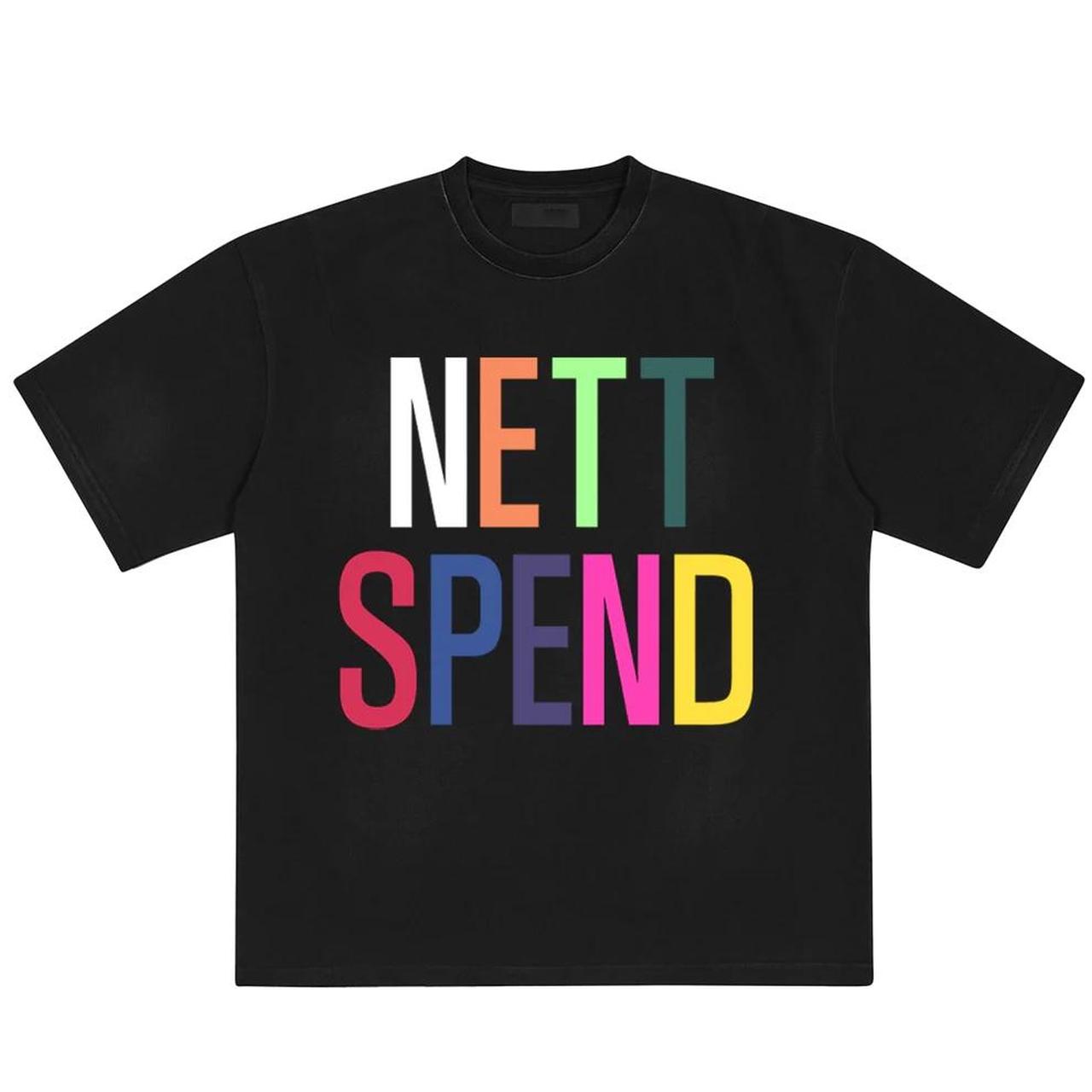 Nettspend Black Rainbow Tee Size Large... - Depop