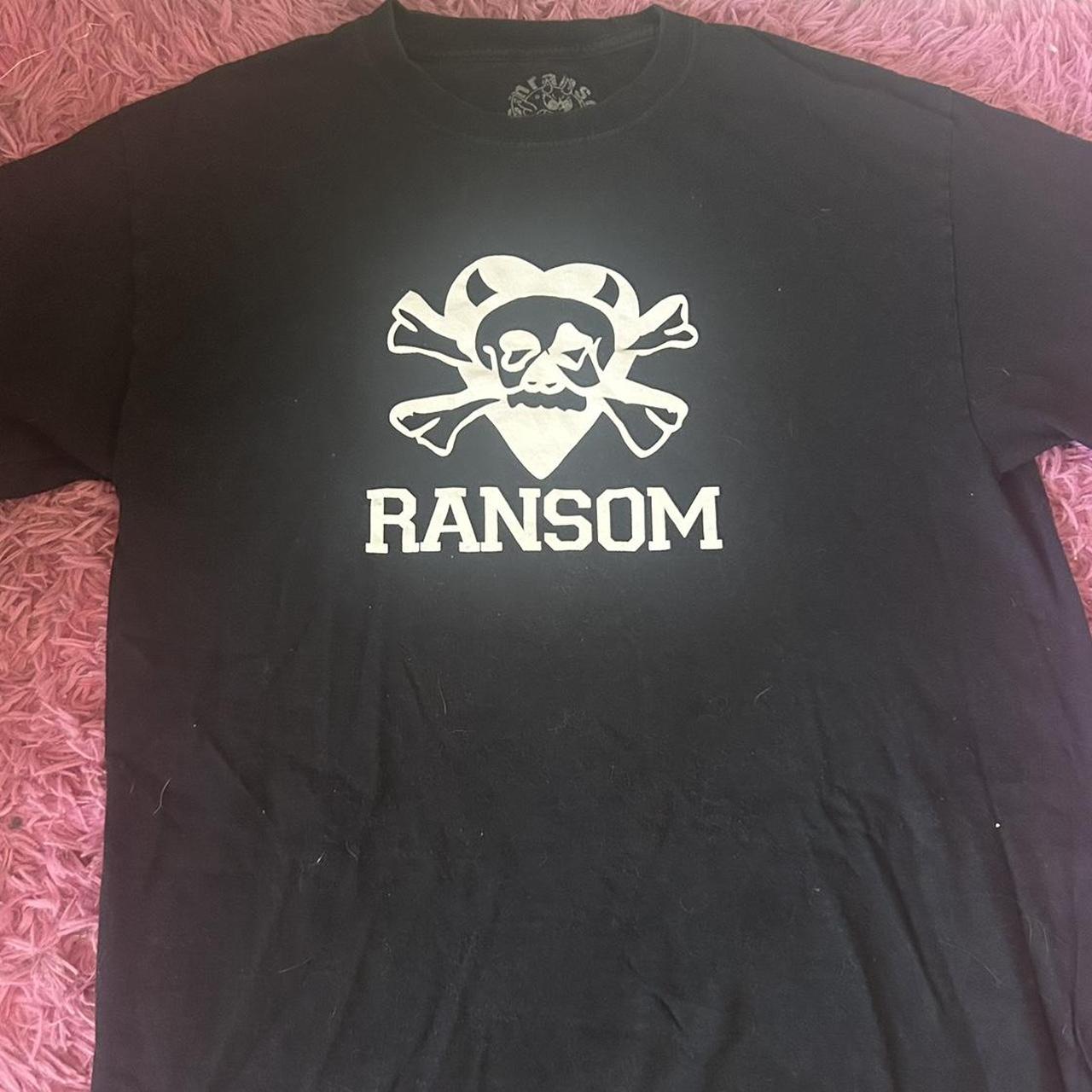 ransom skull heart graphic tee ☠️ fits s/m streetwear... - Depop