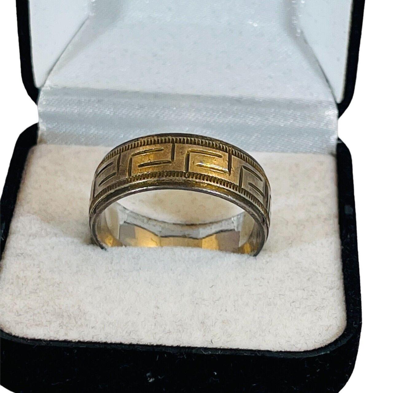 925 Sterling Silver Men's Ring with Greek Motifs... - Depop