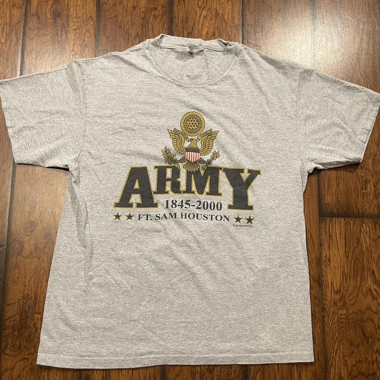 Vintage Army Ft. Sam Houston 1845-2000 Tee 1999... - Depop