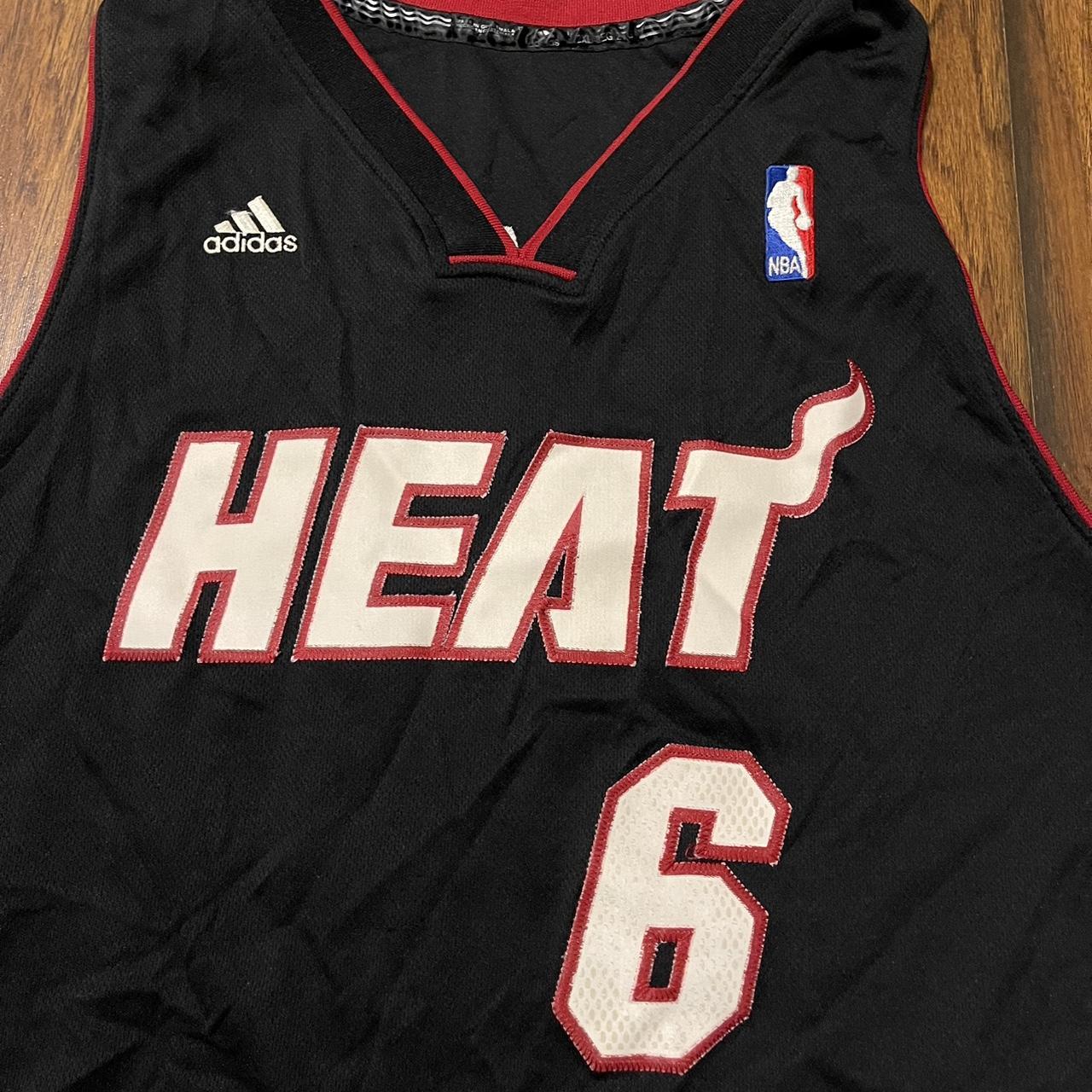 Adidas Miami Heat Labron James jersey Size: 2XL +2”... - Depop