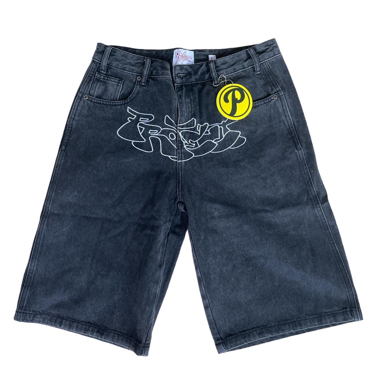 Protect Black Jorts Size L Never Worn #baggy #drip - Depop