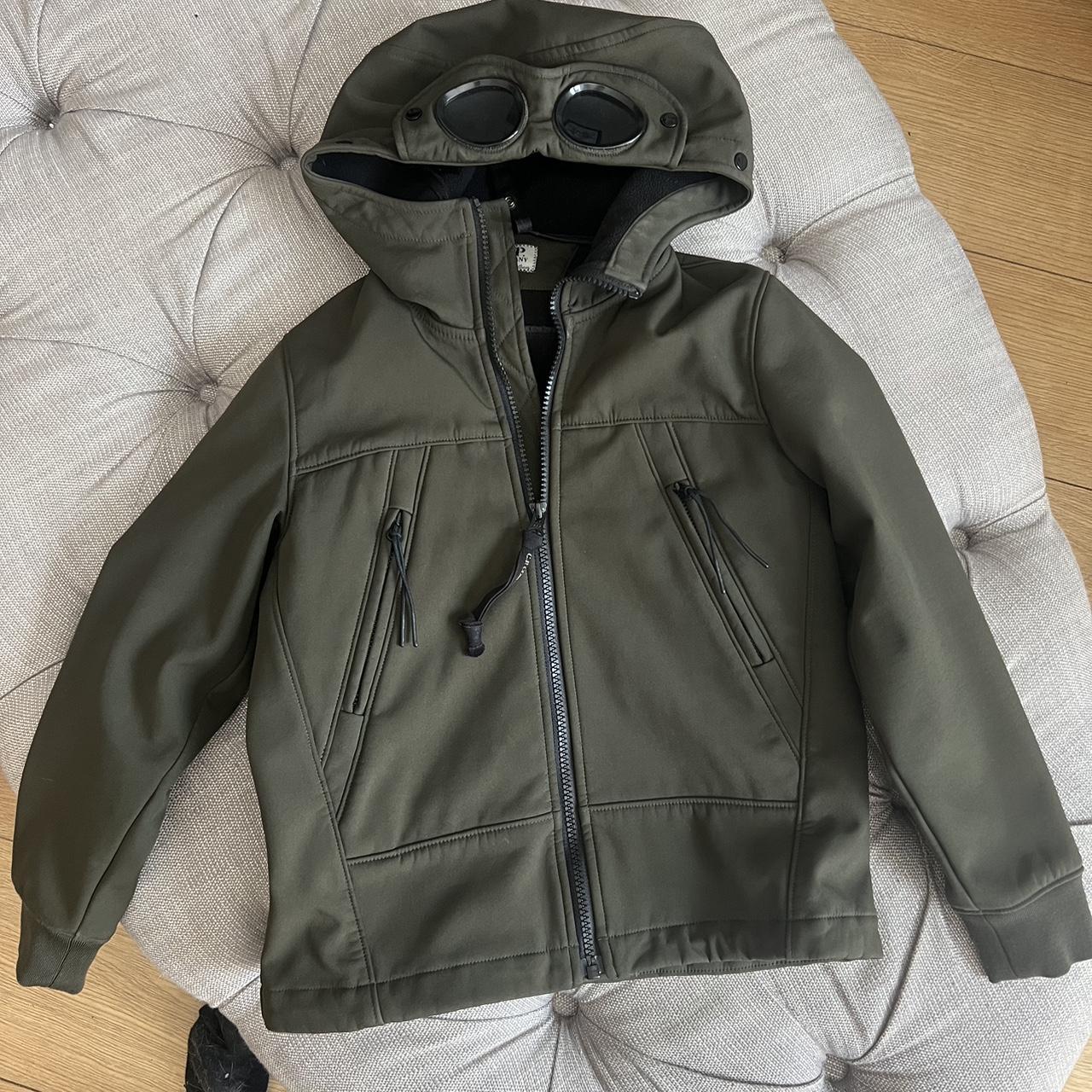 cp company soft shell goggle jacket. Khaki colour.... - Depop