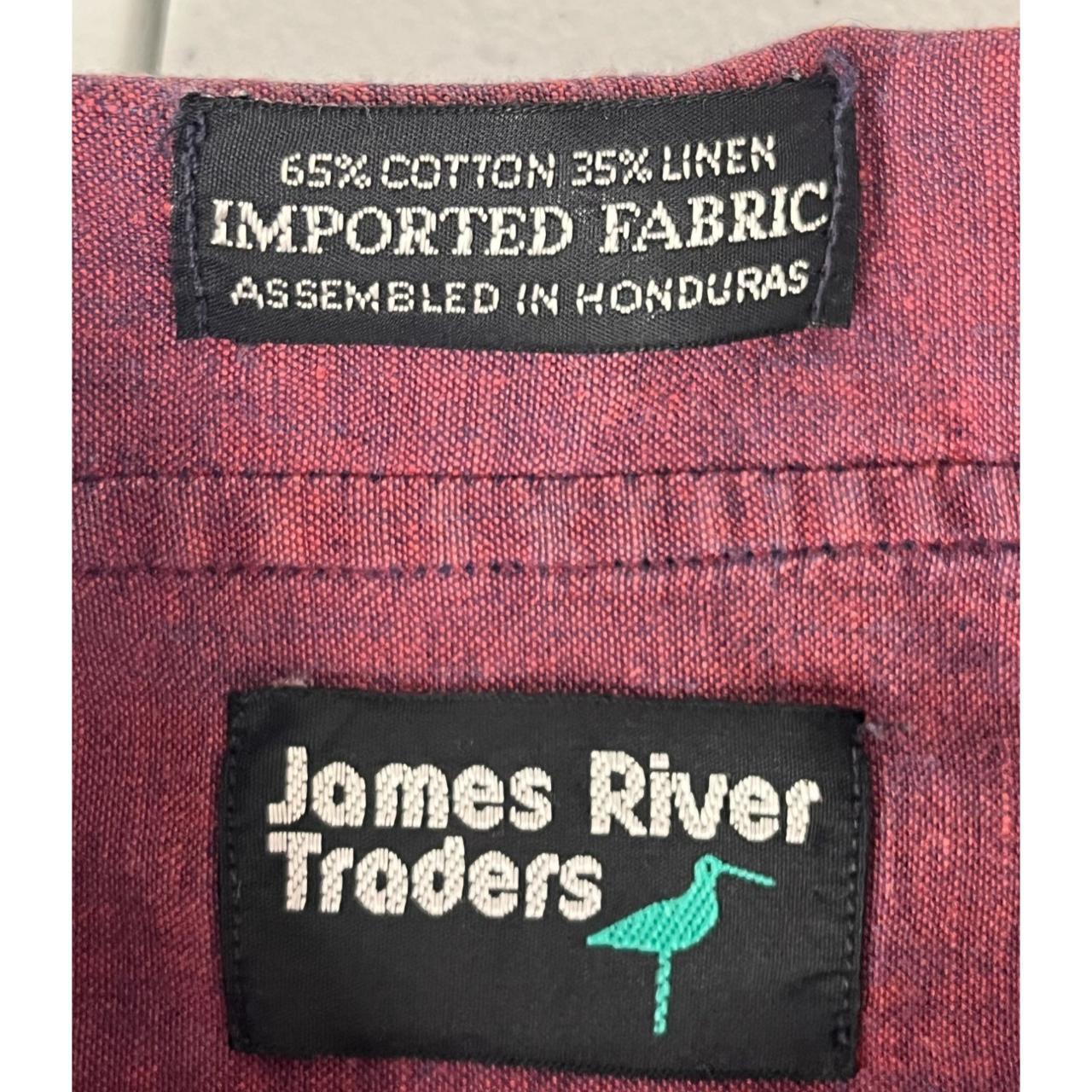 James River Traders Linen Button Up Shirt Men's Sz M... - Depop