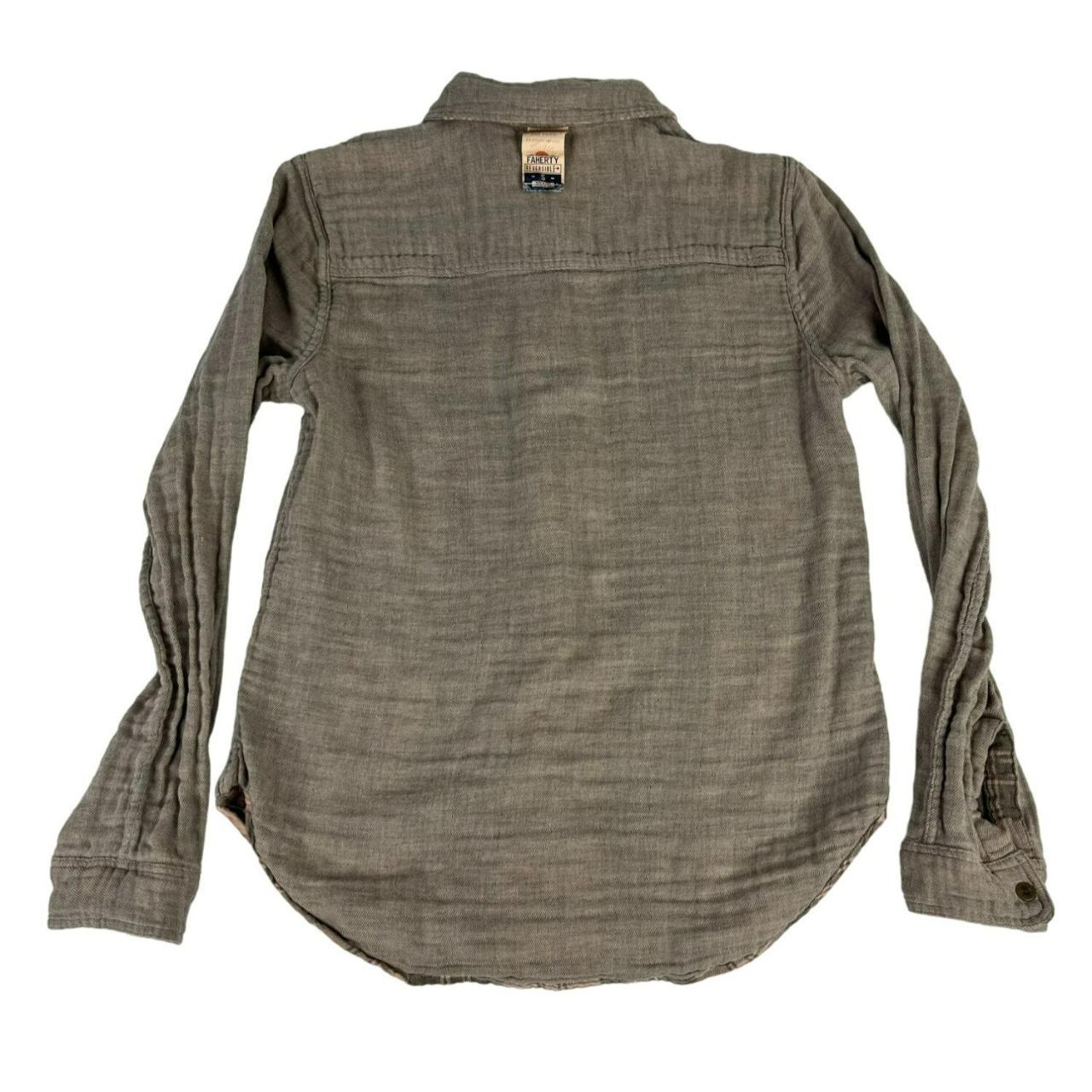 Faherty The Reversible Mens Shirt S Beige Green... - Depop