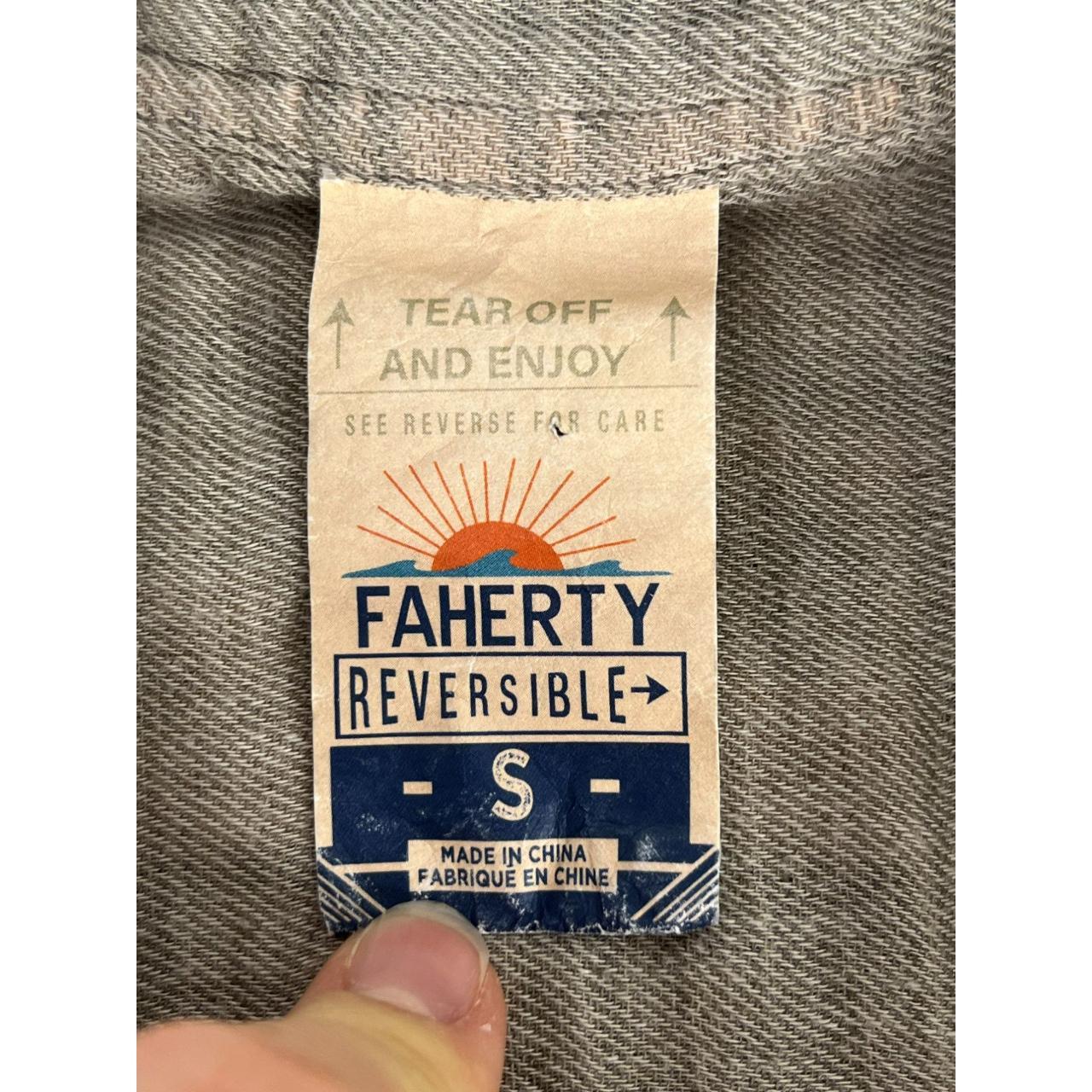 Faherty The Reversible Mens Shirt S Beige Green... - Depop