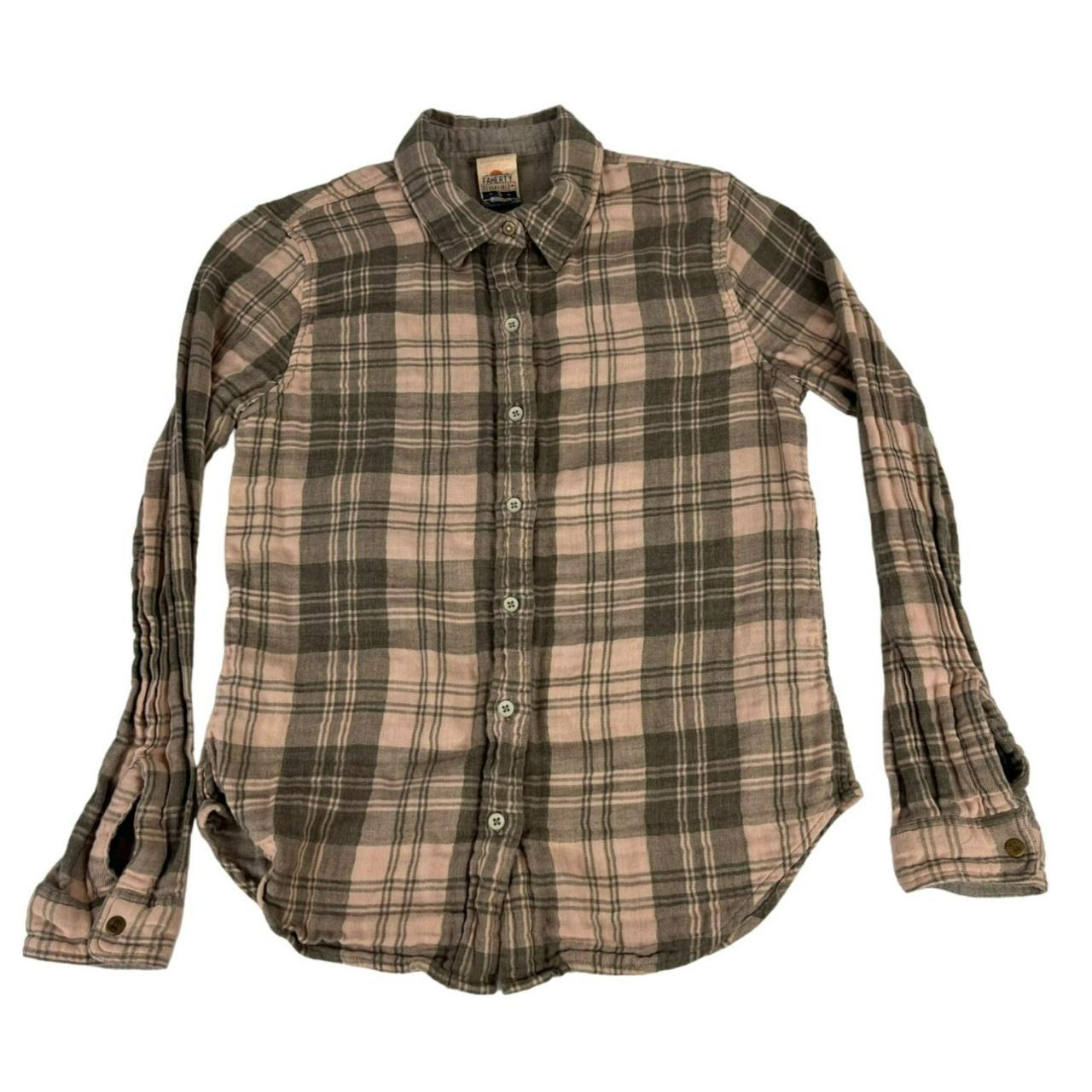 Faherty The Reversible Mens Shirt S Beige Green... - Depop