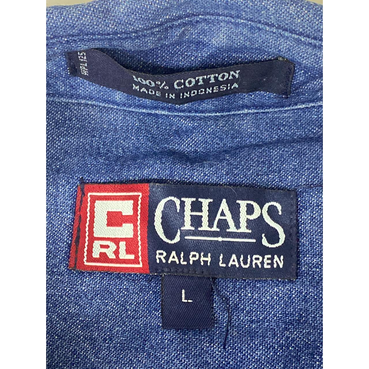 Chaps Ralph Lauren Men's Button-Down Shirt L Blue... - Depop
