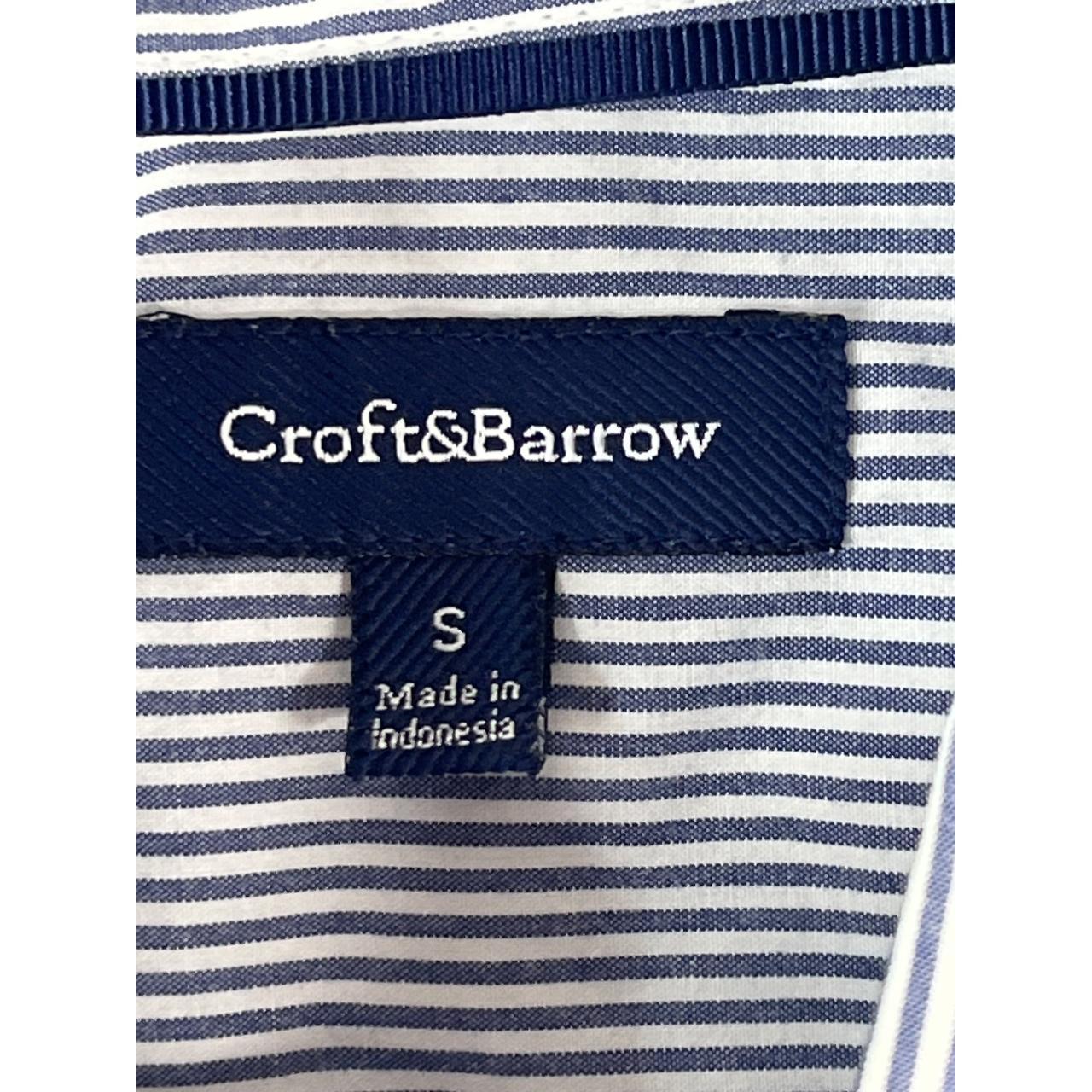 Croft & Barrow Men's Button-Down Shirt S Blue White... - Depop