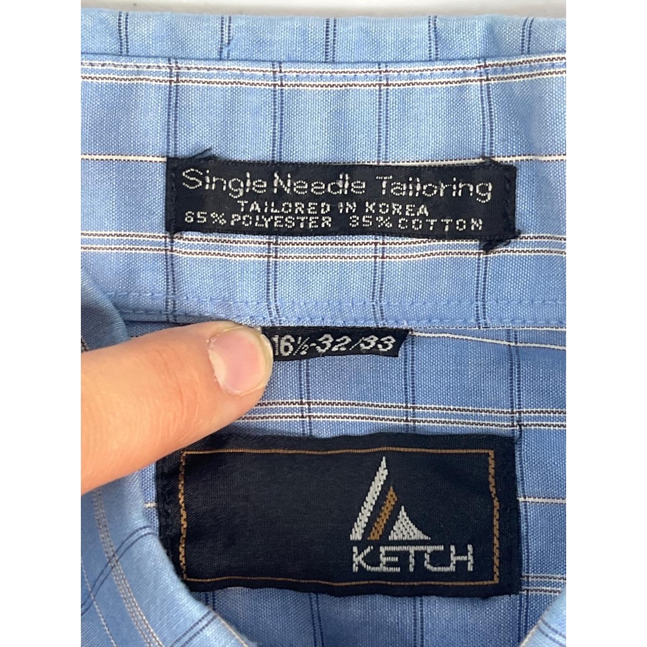 Ketch Men's Dress Shirt 16.5 32/33 Blue White Black... - Depop
