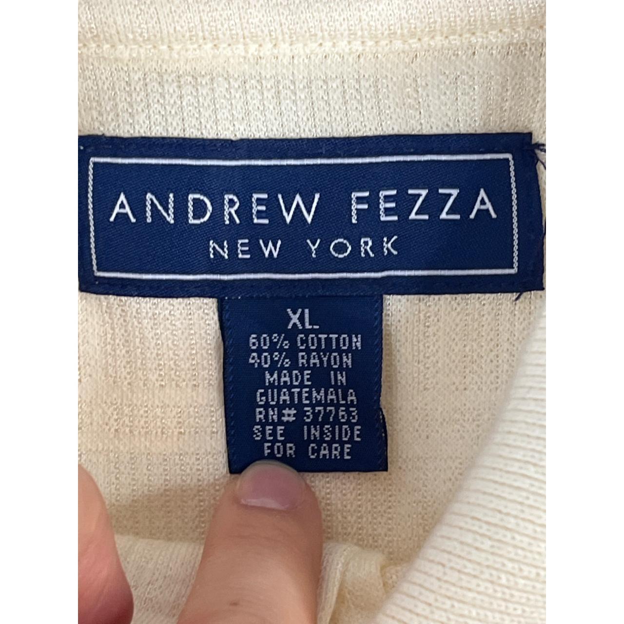 Andrew Fezza Men's Polo Shirt Long Sleeve XL Cream... - Depop