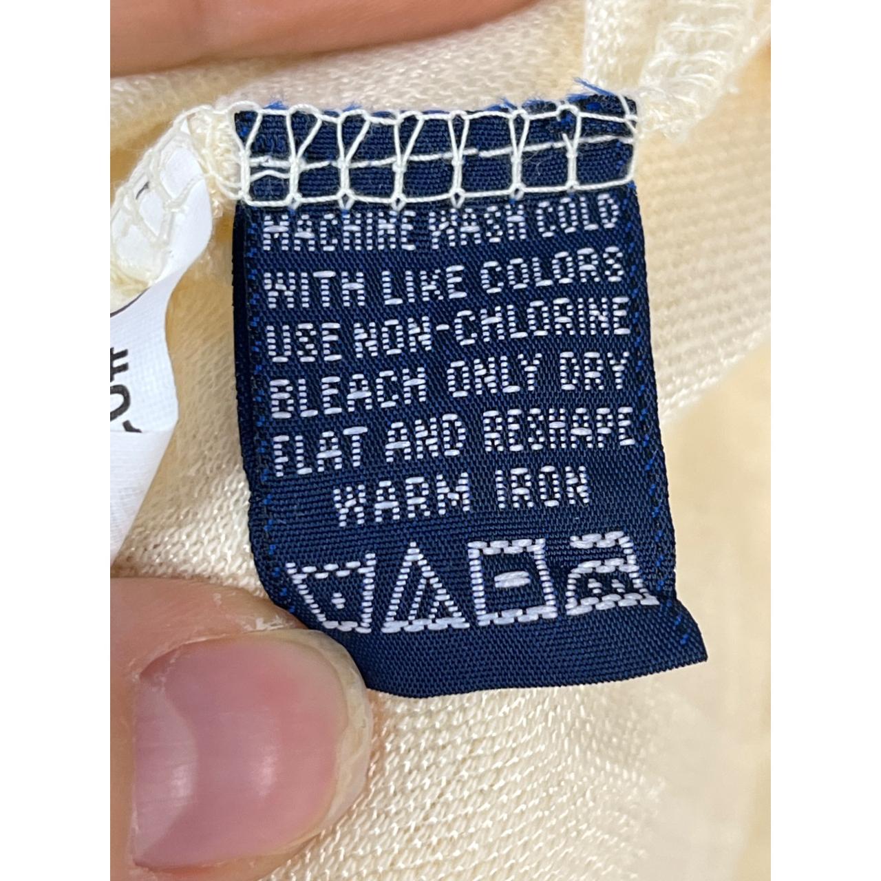 Andrew Fezza Men's Polo Shirt Long Sleeve XL Cream... - Depop