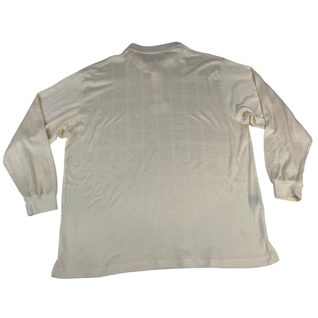 Andrew Fezza Men's Polo Shirt Long Sleeve XL Cream... - Depop