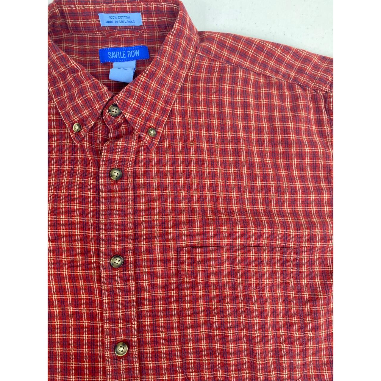 Savile Row Men's Button-Down Shirt L Red Yellow Blue... - Depop