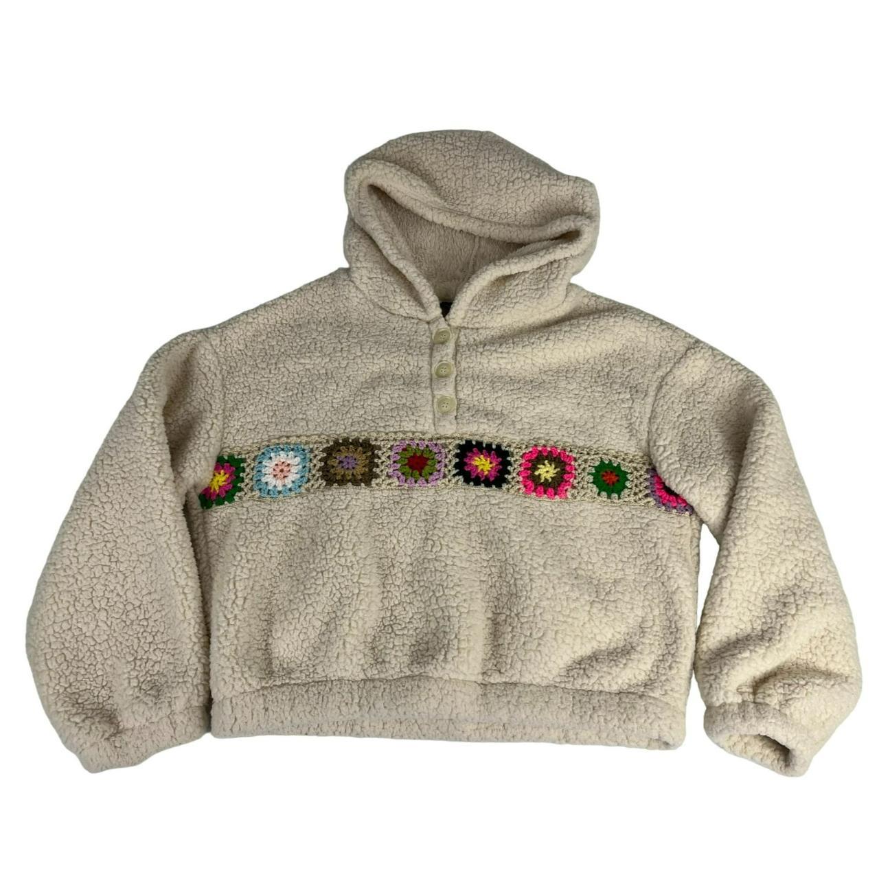 Cider Sweater Womens M Cream White Sherpa Fleece... - Depop