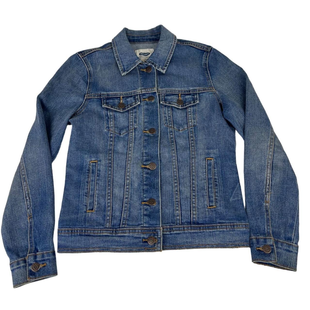 Old Navy Blue Button Up Denim Jacket Women's Sz XS... - Depop