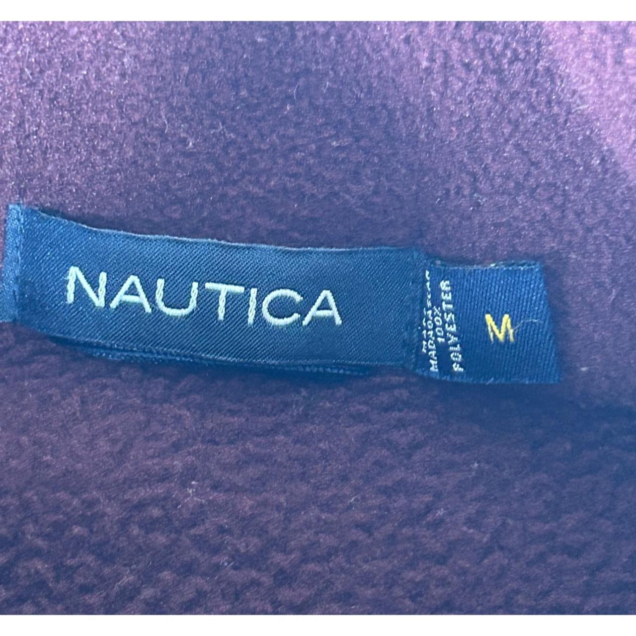 Nautica Logo Fleece Sweatshirt Men's M Burgundy Red... - Depop