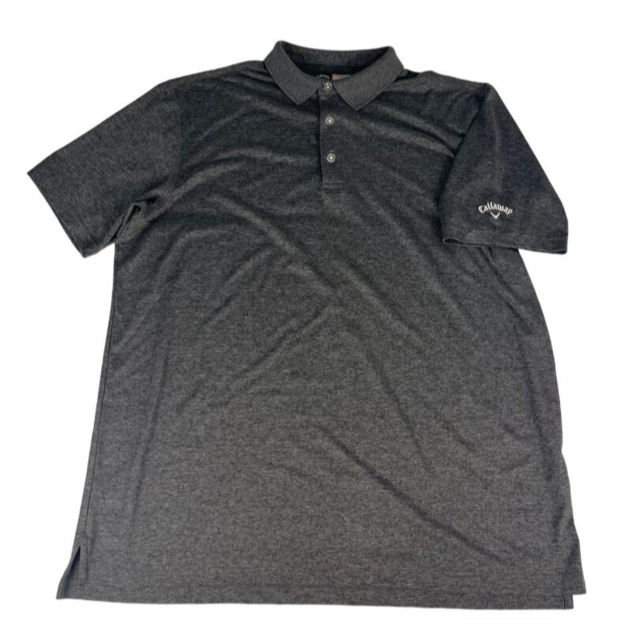 Callaway Men's Polo Top Grey Short Sleeve Button Up... - Depop