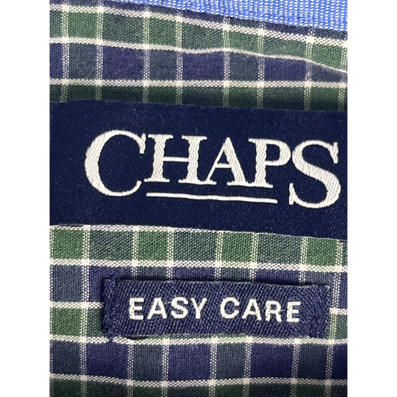 Chaps Men's Shirt Top Green Blue Plaid Long Sleeve... - Depop