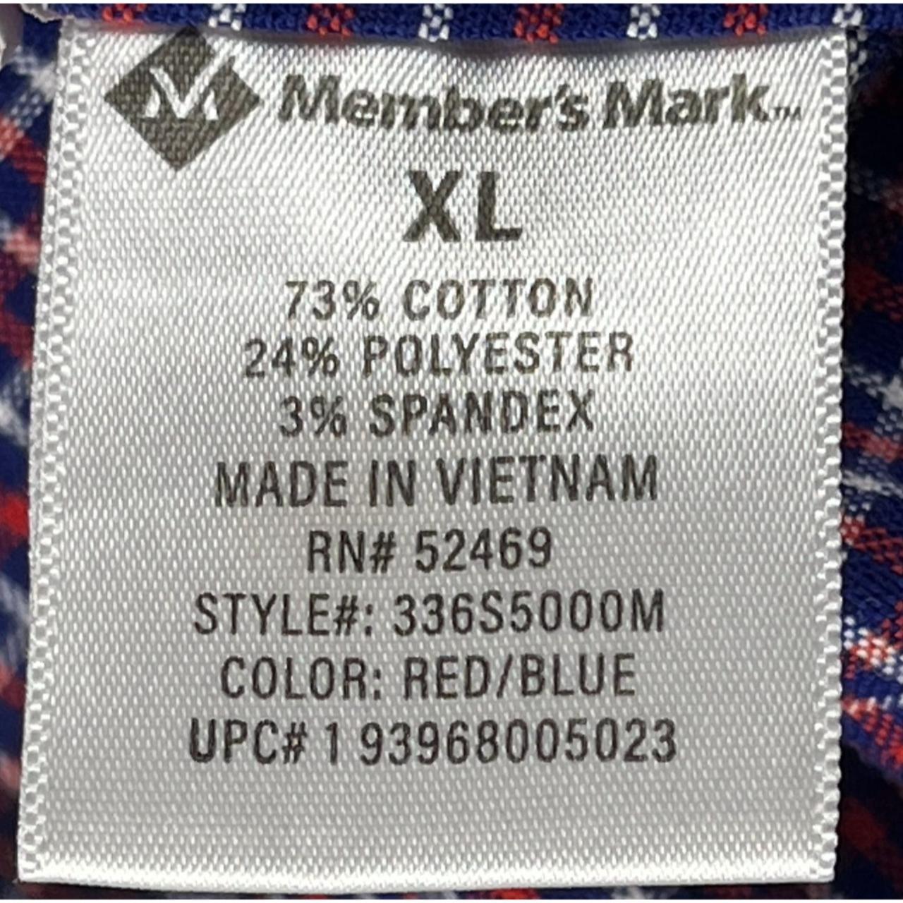 Member's Mark Stretch Plaid Oxford Dress Shirt Mens... - Depop