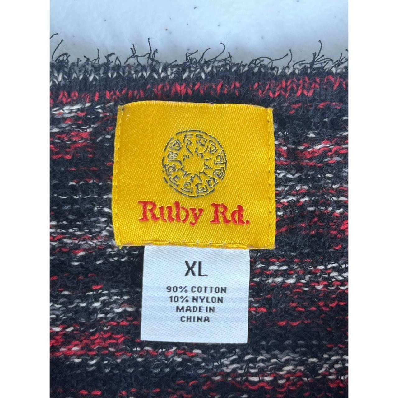 Ruby Rd. Women's Sweater Top Black Red Long Sleeve... - Depop
