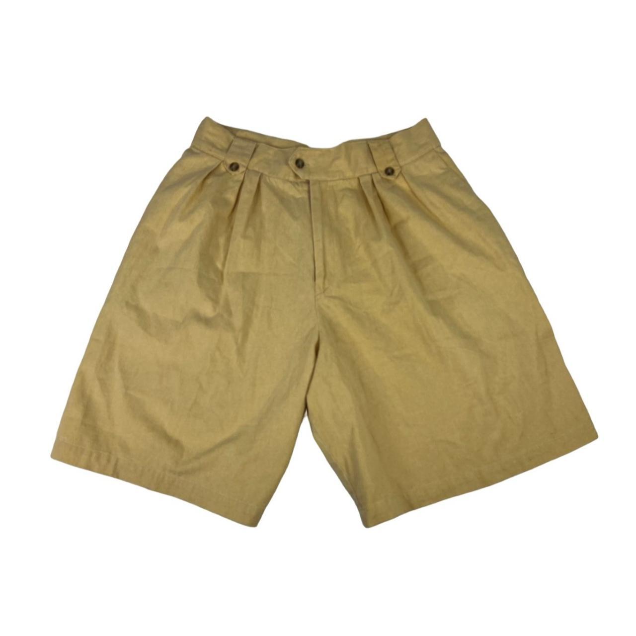 Bushwacker Women's Paper Bag Shorts Yellow Pull On... - Depop