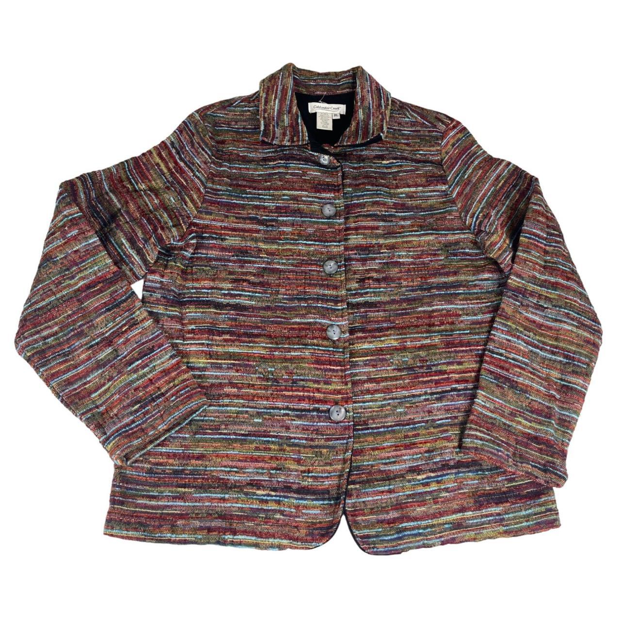 Coldwater Creek Multicolor Striped Jacket Women's PL... - Depop