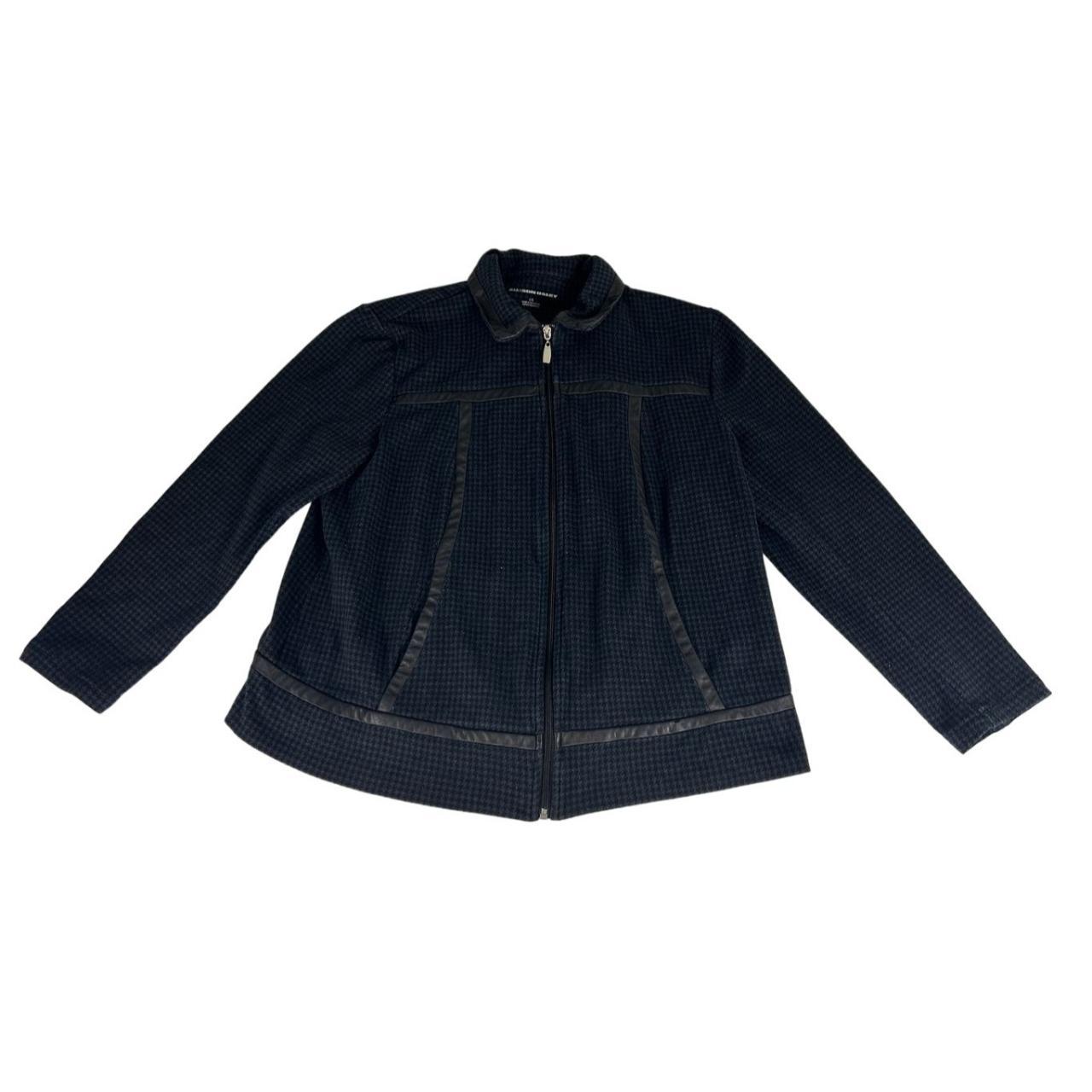 Allison Daley Women's Jacket Top Black Gray Full Zip... - Depop