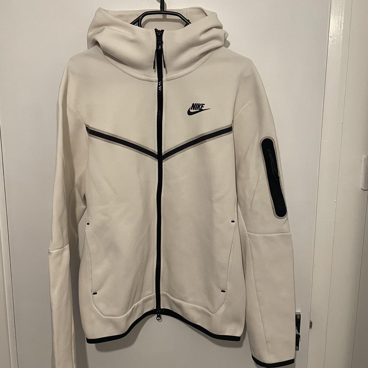 Nike Tech Fleece white hoodie size M #niketech #zipup | Depop