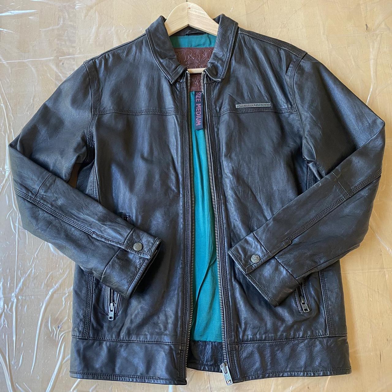 Super dry leather jacket - Depop