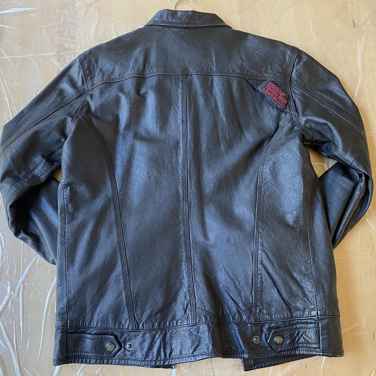 Super dry leather jacket - Depop
